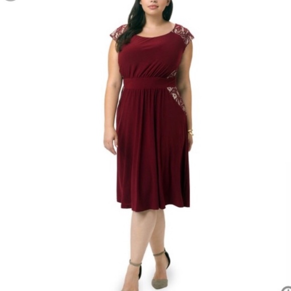 Igigi | Dresses | Igigi Tamara Burgundy Flattering Dress Plus Size ...